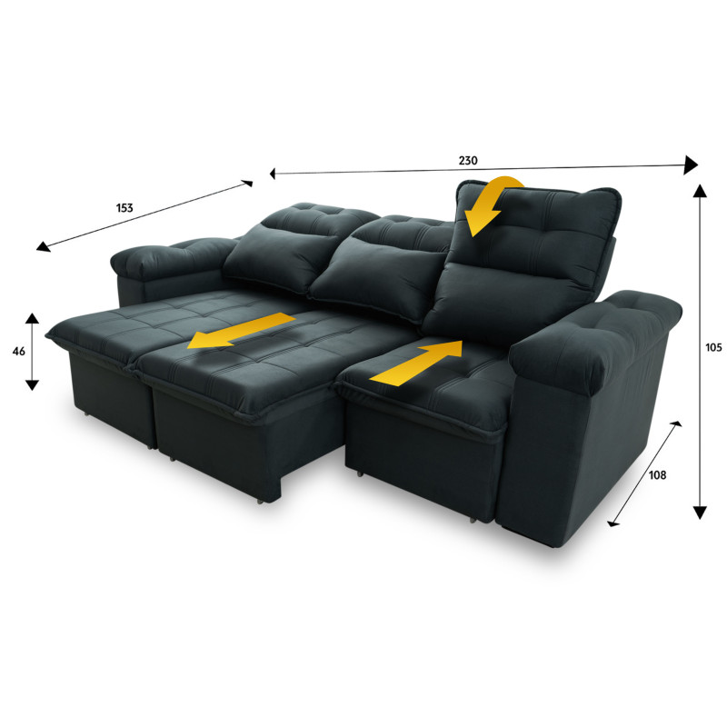 Sofá Retrátil Reclinável Verona - King House