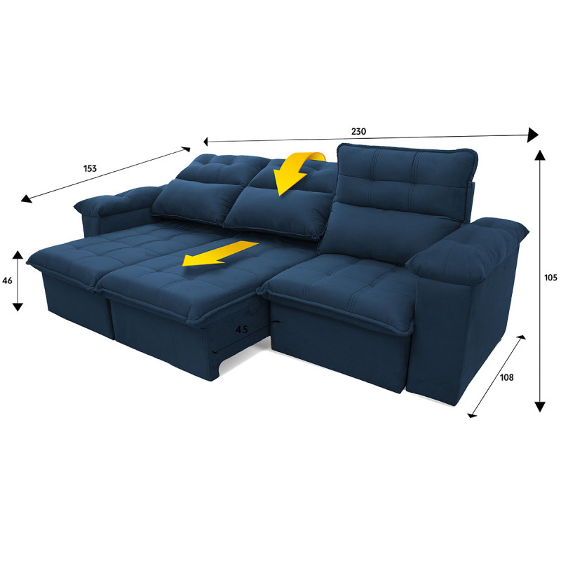 Sofá Retrátil Reclinável Verona - King House